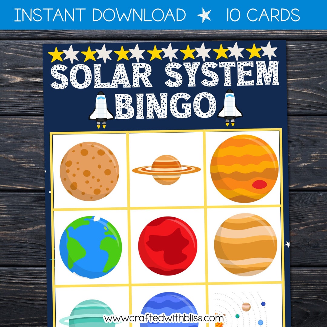 10 Solar System BINGO for Preschool-kindergarten, Solar System Games ...
