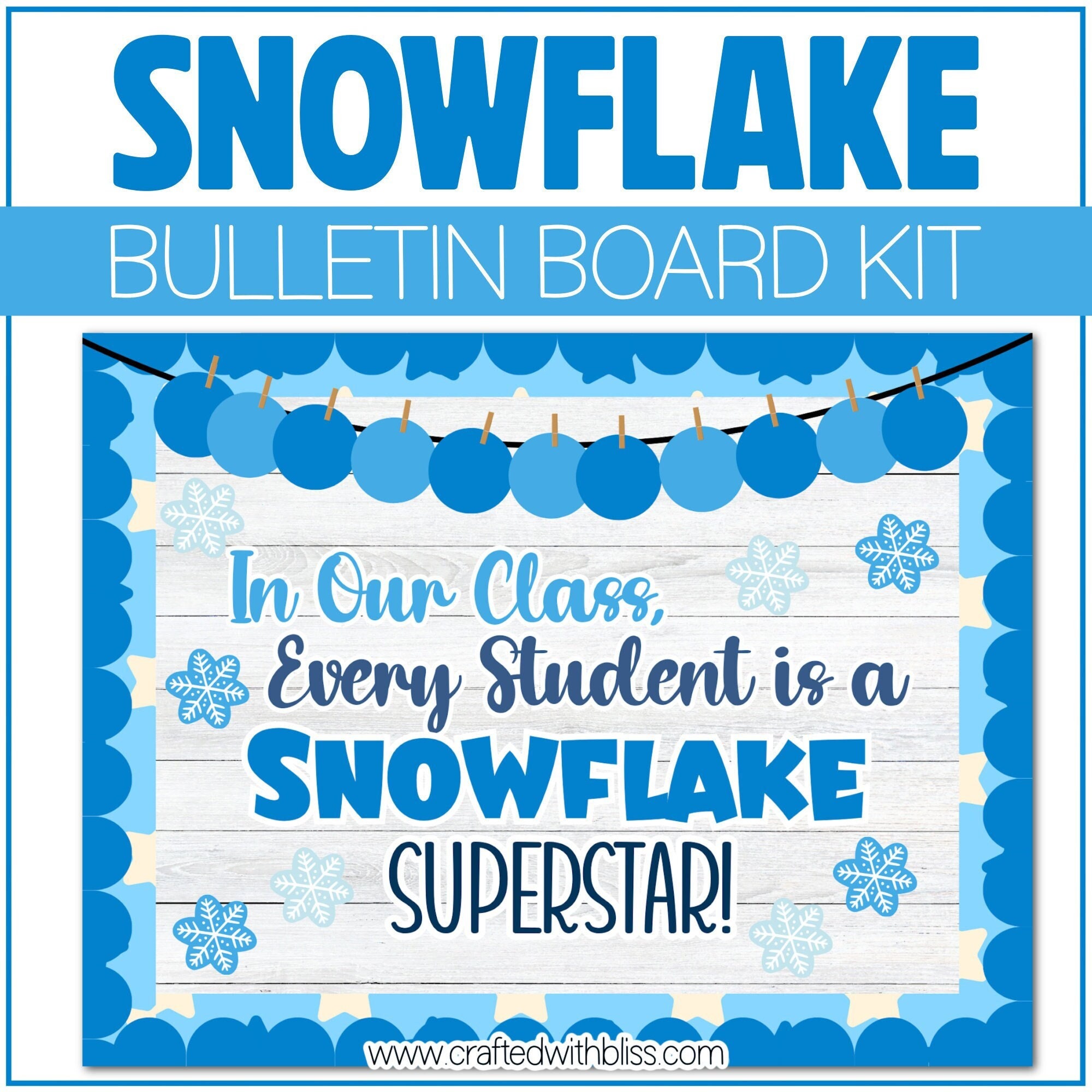 Winter Snowflake Bulletin Board Kit - Etsy