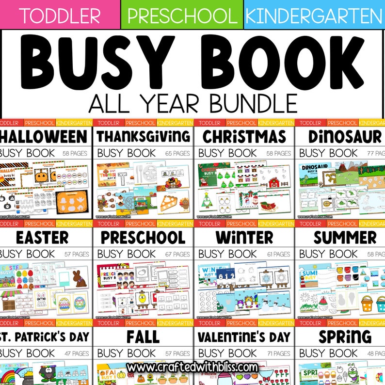 Busy Book Mega Bundle Preschool Kindergarten Toddler - Etsy