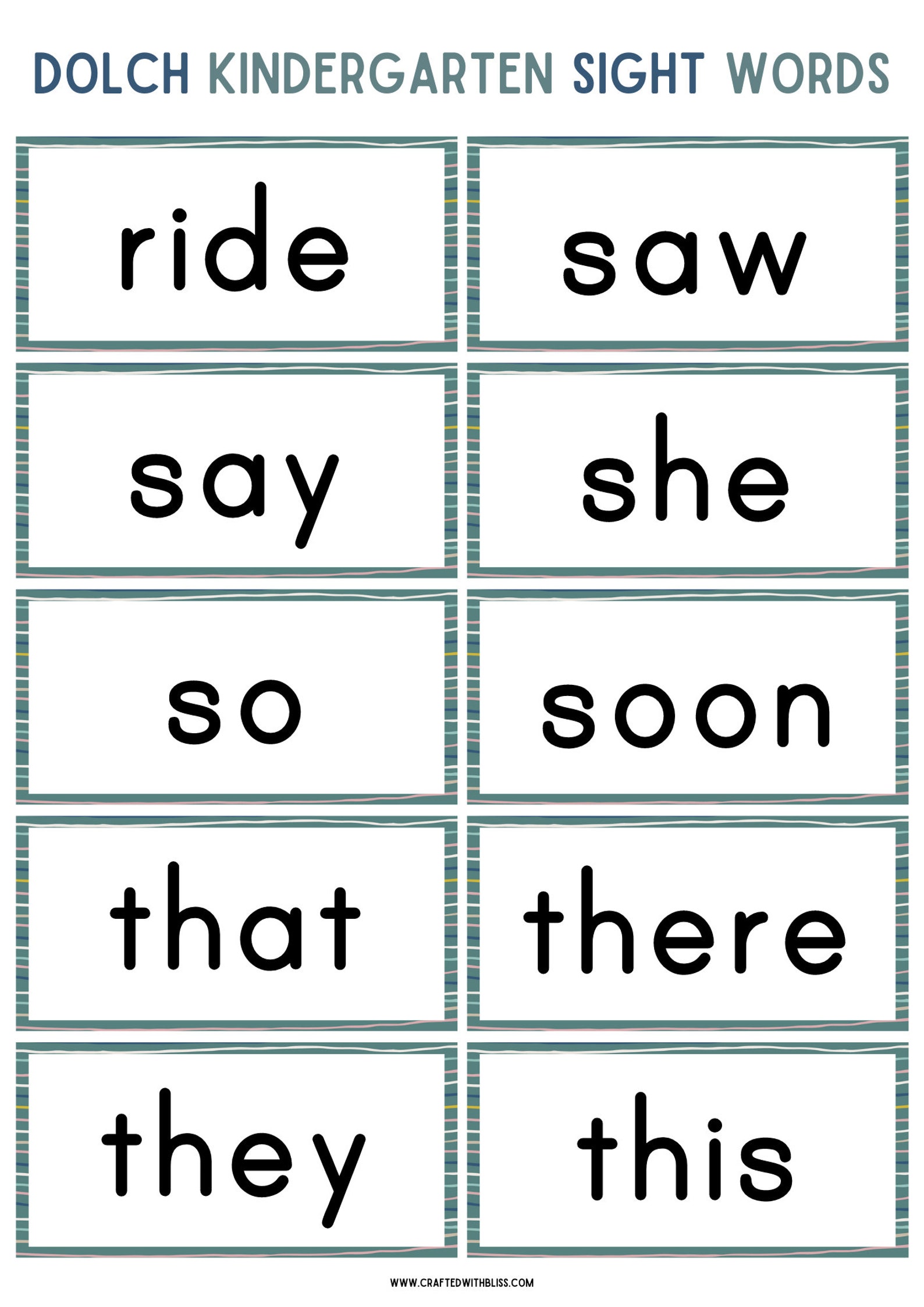 Outer Space Dolch Sight Words Kindergarten Builder Sight Word | Etsy