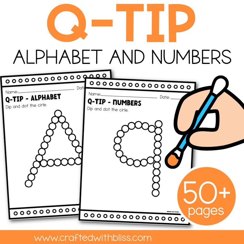 Q-tip Painting Alphabet and Numbers (0-20) Printable Pack | Dip and Dot ...