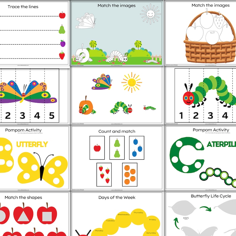 Hungry Caterpillar Busy Books Binder Adapted Book Toddler Busy Board ...