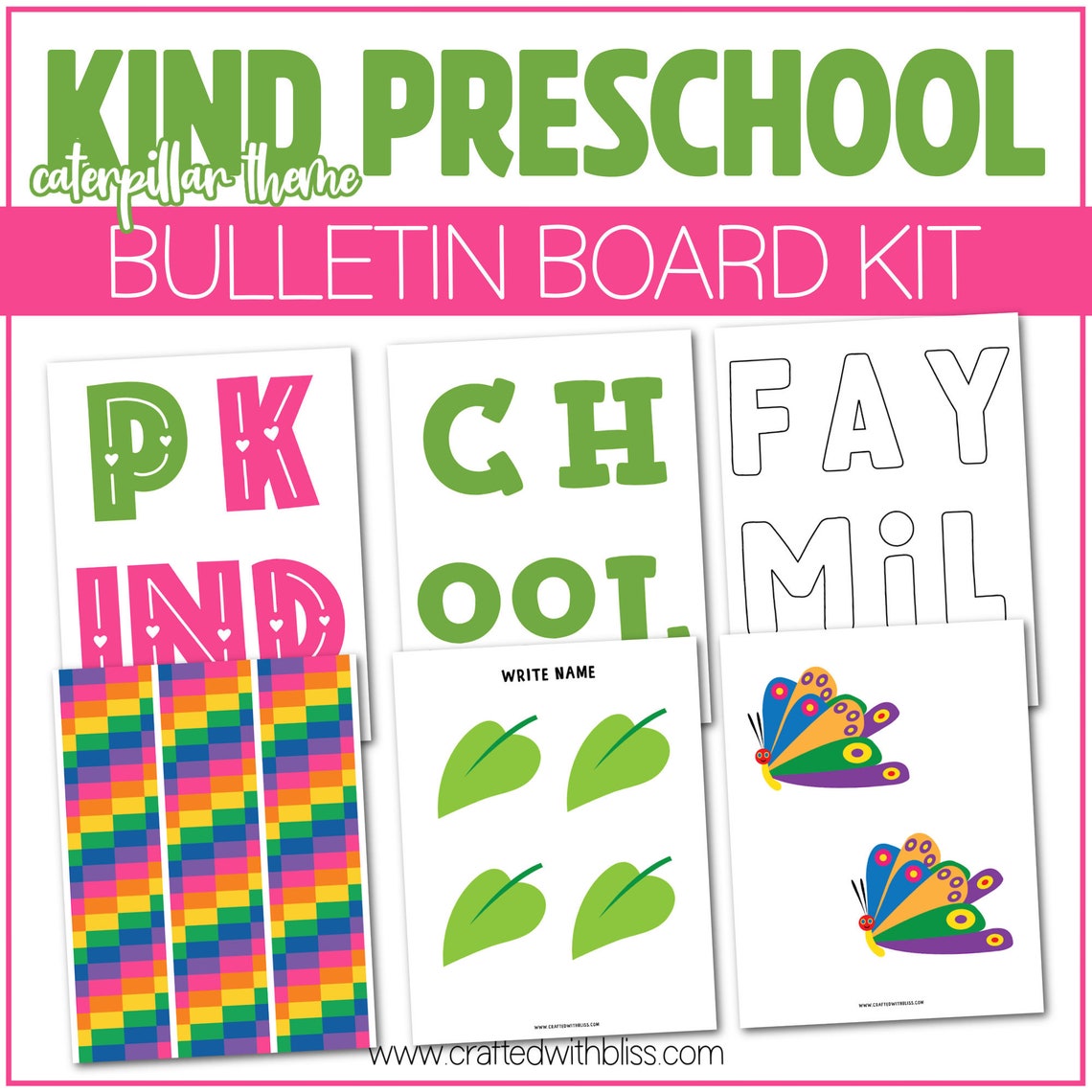 Growing up Kind Caterpillar Theme Bulletin Board Kit - Etsy
