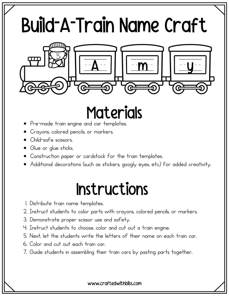 Build A Train Craft and Writing Prompt K-3 Center Morning Work - Etsy