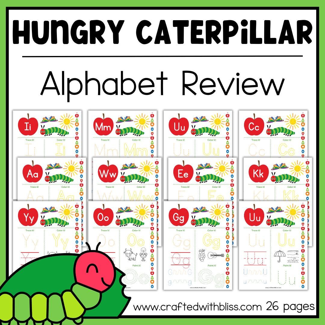 The Very Hungry Caterpillar Alphabet Review Printable,the Very Hungry ...