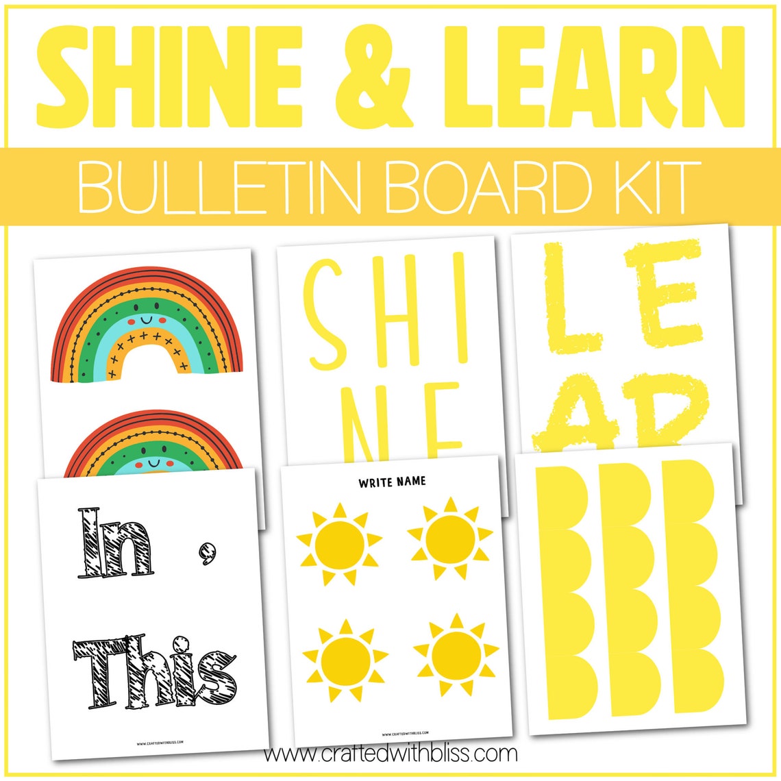 Shine & Learn Sunshine Theme Bulletin Board Kit - Etsy
