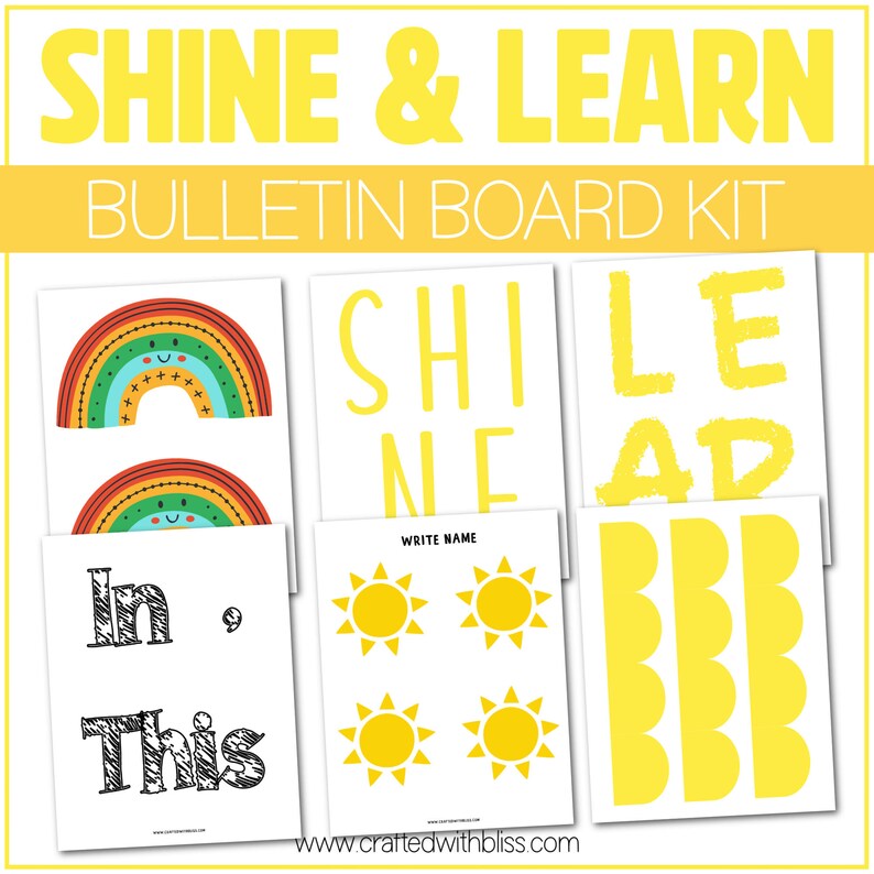 Shine & Learn Sunshine Theme Bulletin Board Kit - Etsy