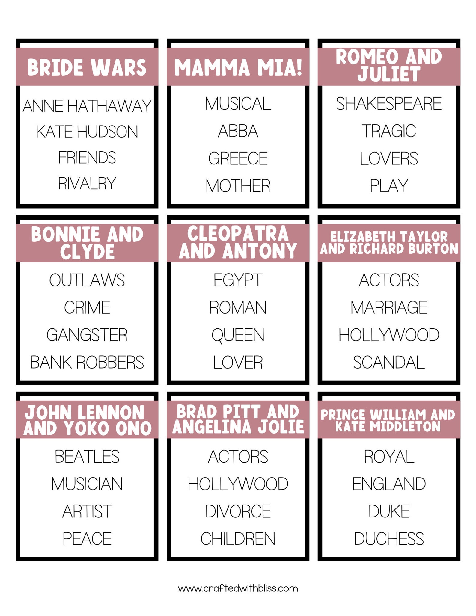 Bachelorette Taboo Game 150 Cards Bridal Party Game Night Forbidden Word Bridal Shower Party ...