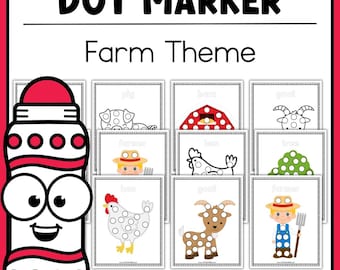 Farm Dot Marker Printable, Farm Do a Dot Activity, Dot Marker Coloring ...