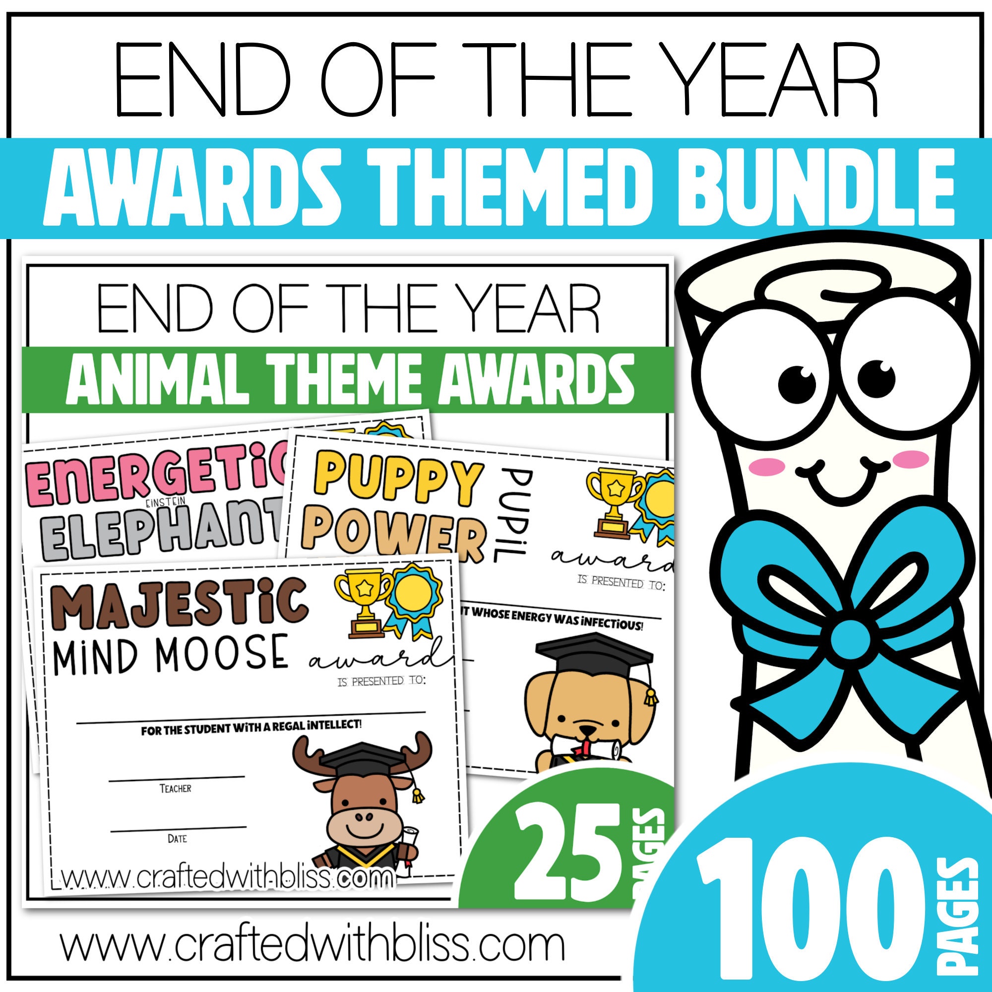 Editable End of the Year Awards Classroom Certificate Themed Bundle ...