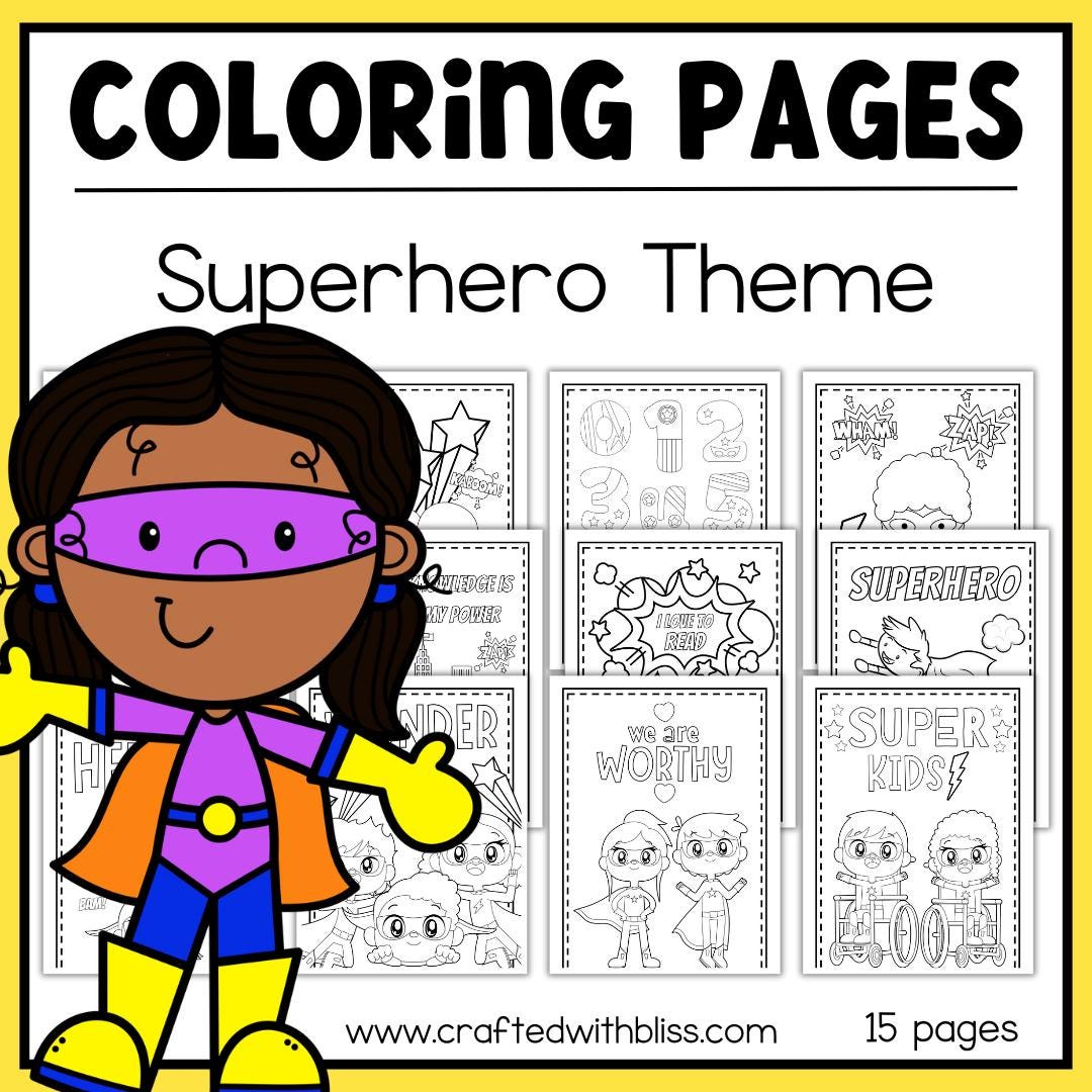 Superhero Coloring Pages for Kids, Superhero Coloring Printable ...