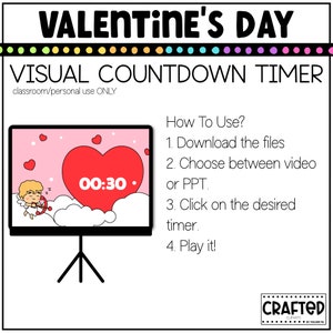 Valentine's Day Visual Timer Classroom Management Tool Transition ...