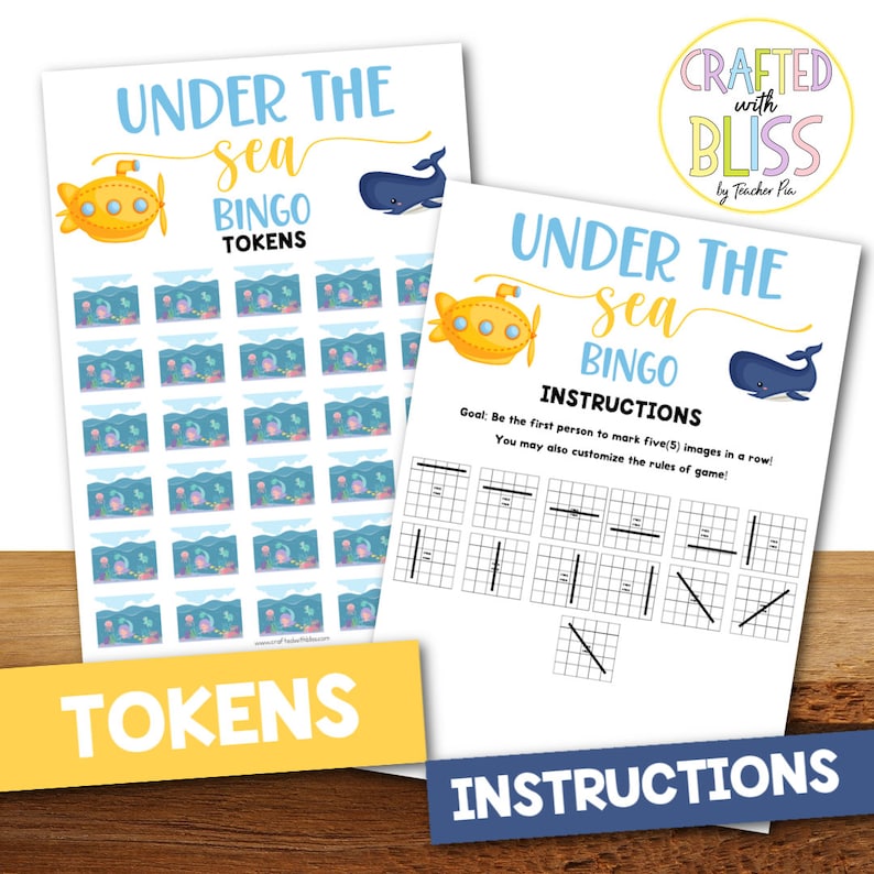 50 Under the Sea Bingo Cards Classroom Game, Bingo Game Party Game ...