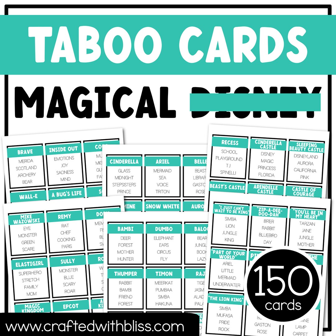 Magical Taboo Party Game 150 Cards Fun Friday Ice Breaker Brain Break ...