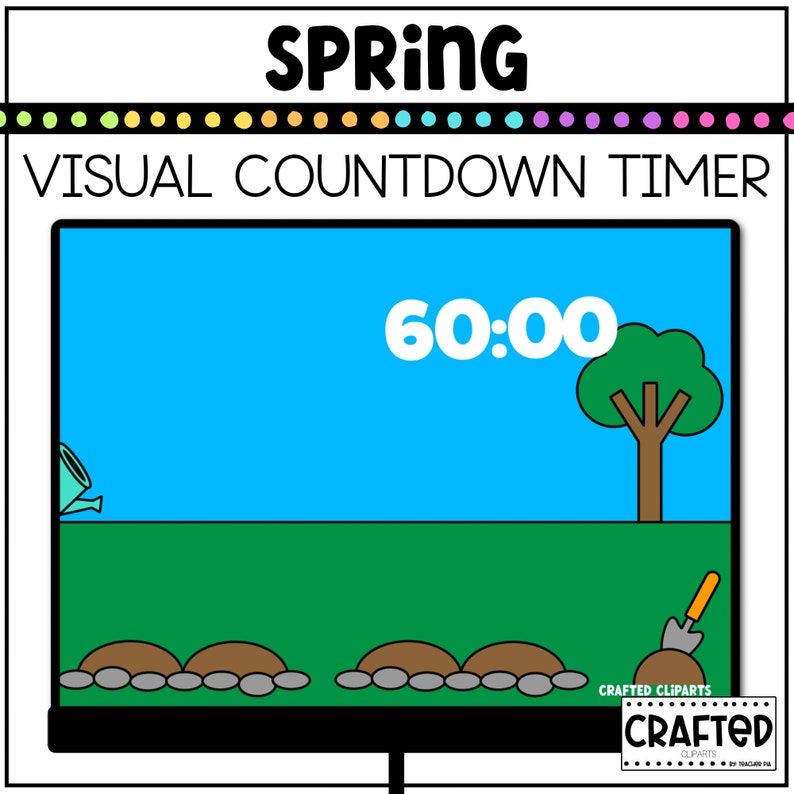 Garden Rainbow Spring Visual Timer Countdown Classroom Management Tool ...