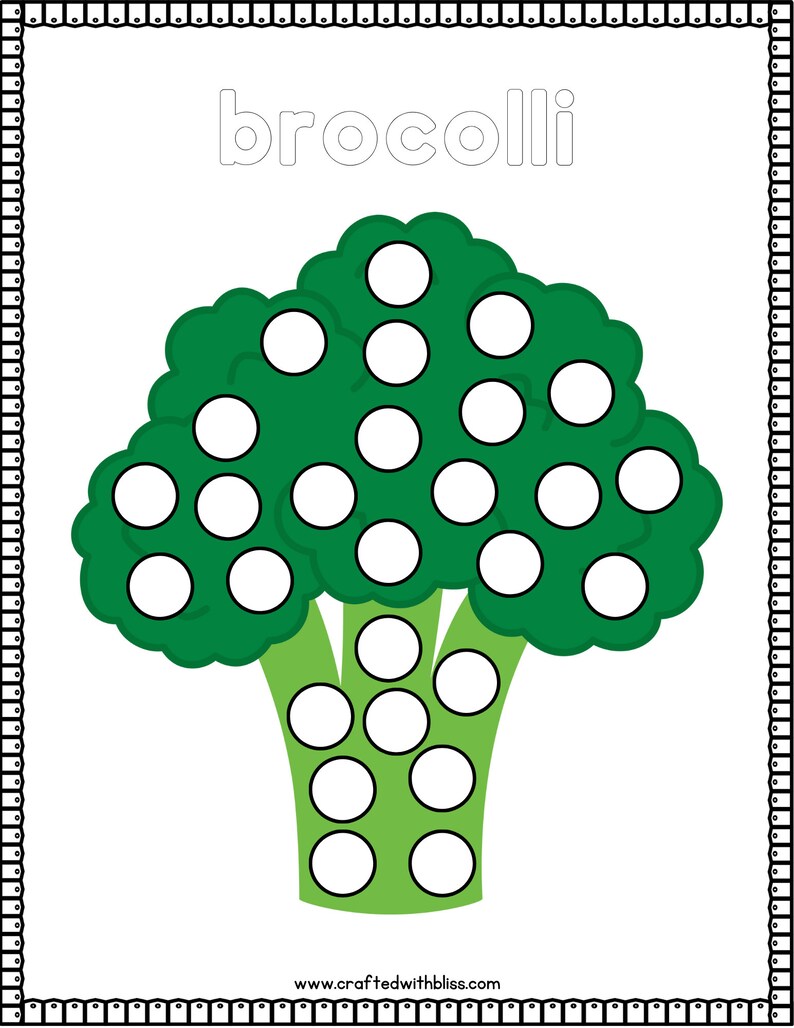 Vegetables Dot Marker Activity Vegetables Do-a-dot Marker - Etsy