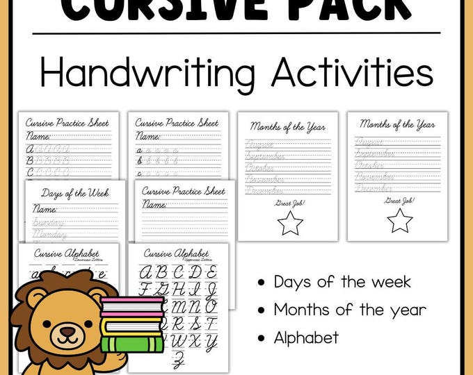 Cursive Pack Handwriting Activities - Etsy Canada