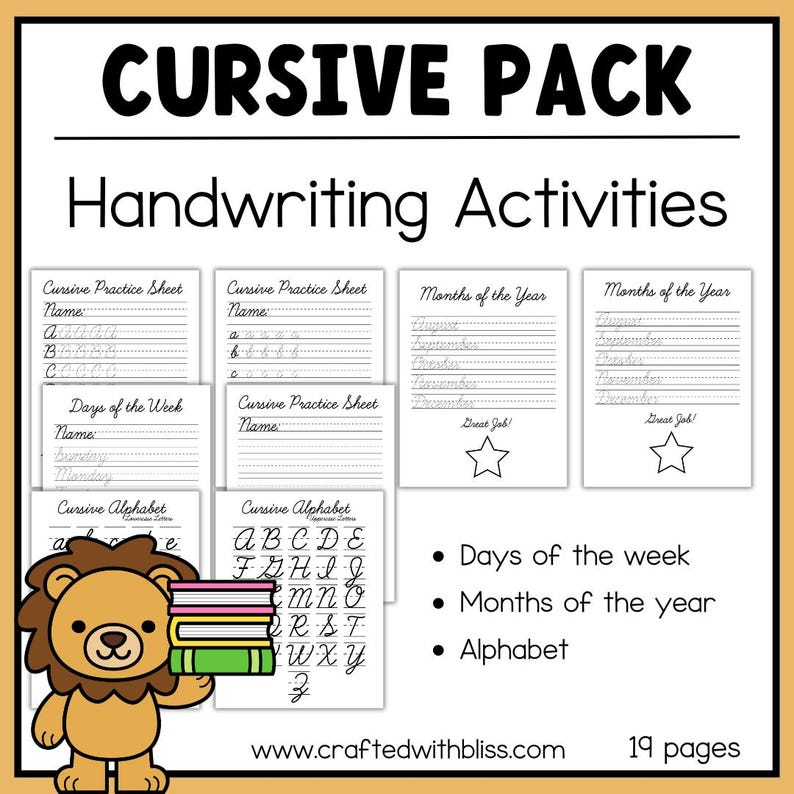 Cursive Tracing Practice Worksheet - Etsy UK