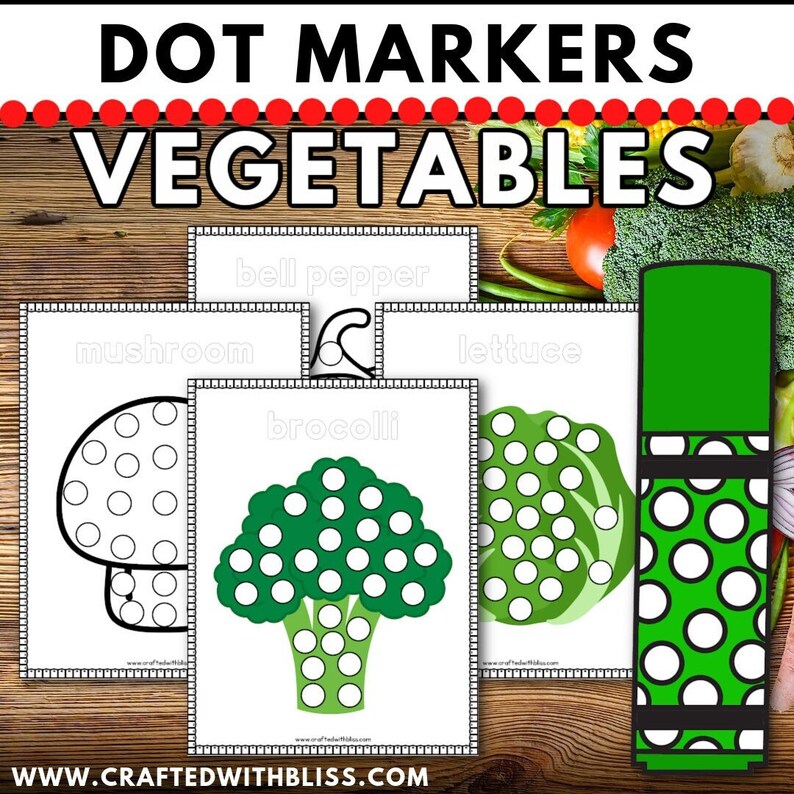 Vegetables Do-a-dot Marker Printable - Etsy