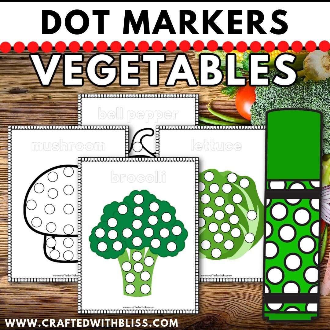 Vegetables Do-a-dot Marker Printable - Etsy