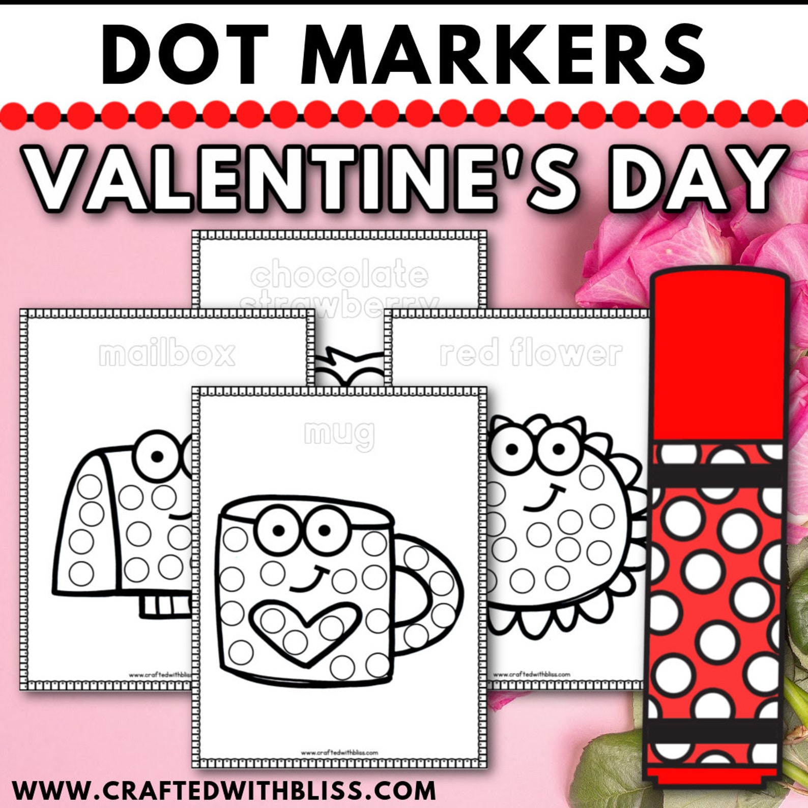 Valentine's Day Do-a-dot Marker Fine Motor Printable, Valentine's Day ...