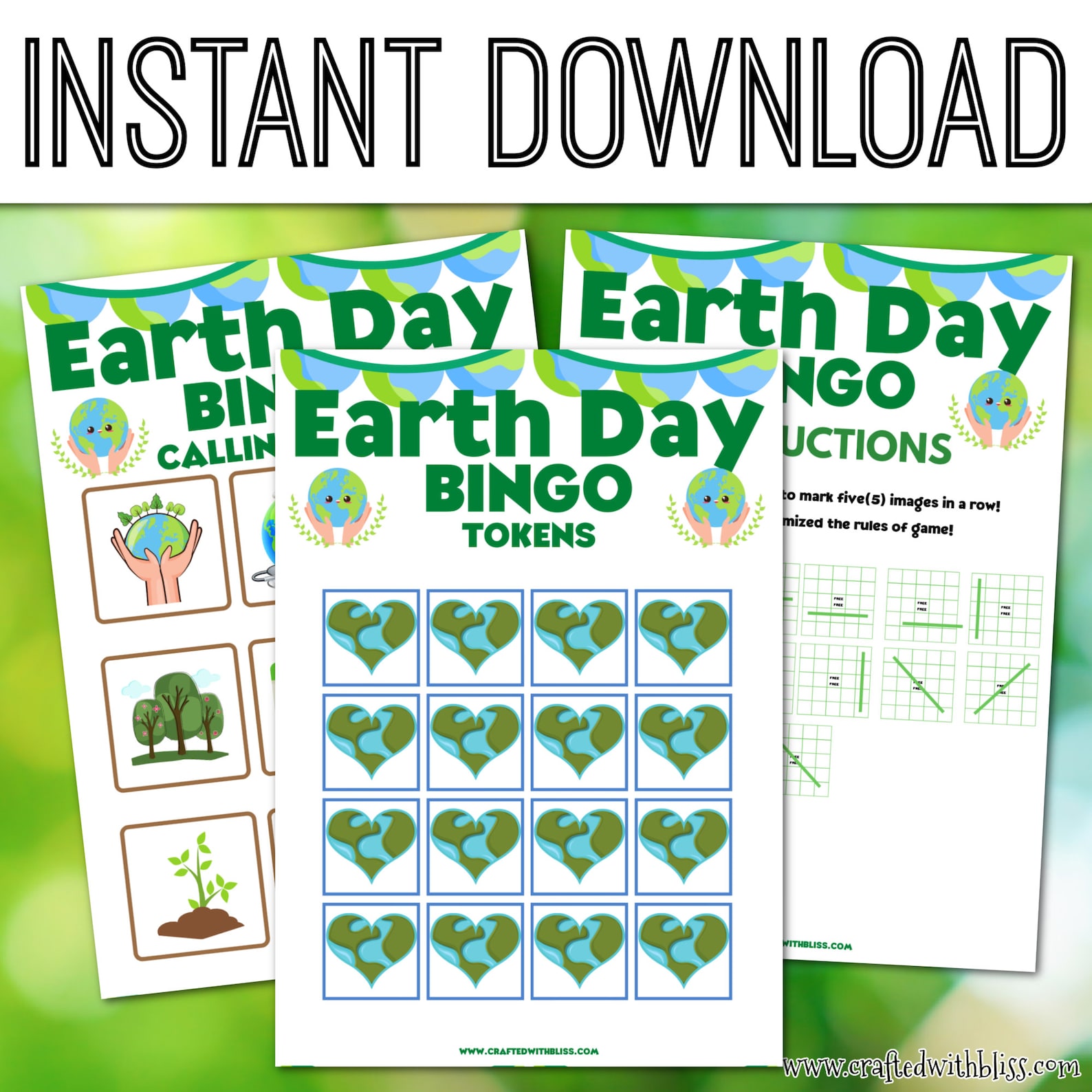 Earth Day Bingo for Kids, Earth Day Bingo Birthday Party, Classroom ...