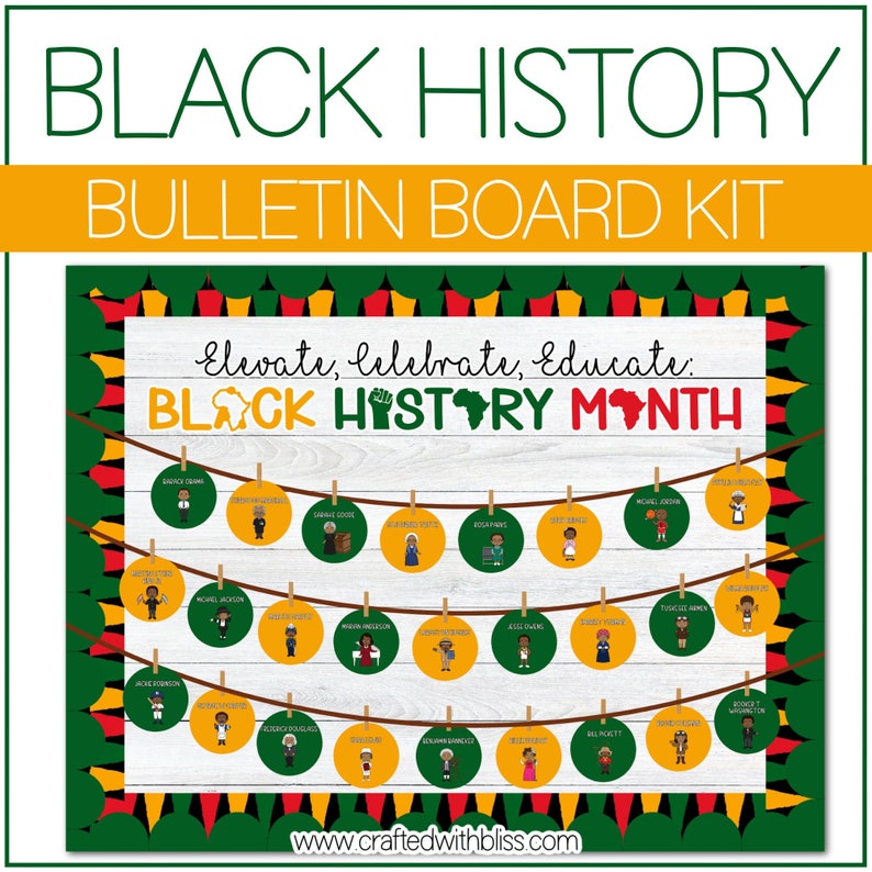 Black History Month Theme Bulletin Board Kit Door Classroom Decor ...