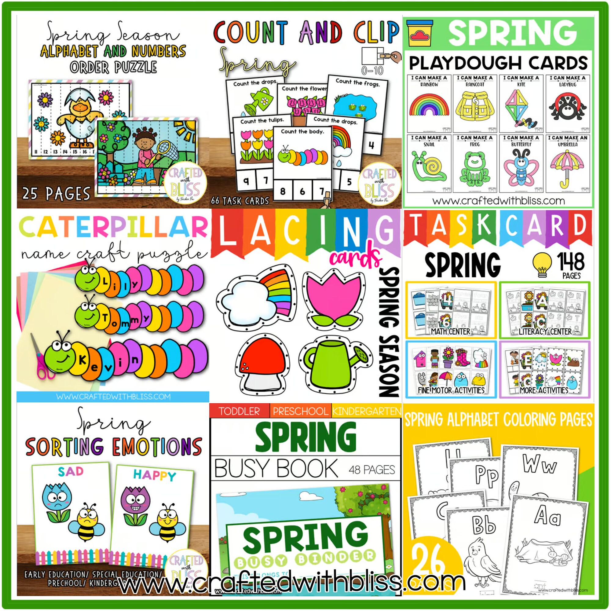 April Preschool-kindergarten Bundle, Easter Spring Kindergarten ...