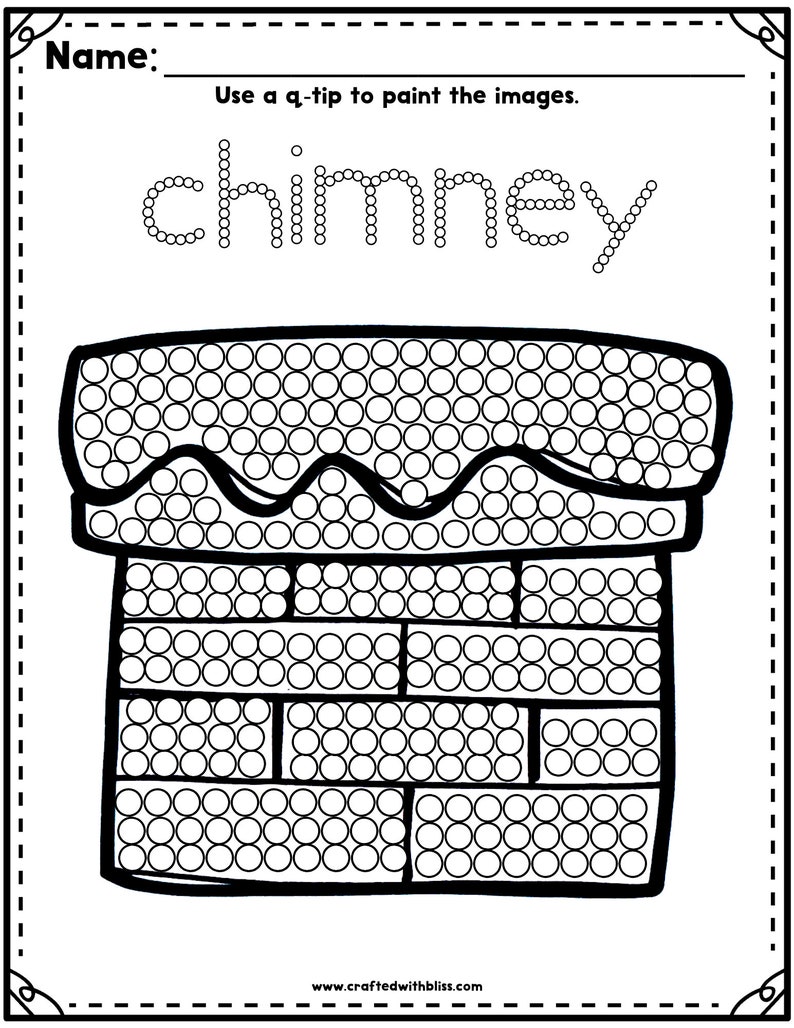 Q-tip Painting Christmas Fine Motor Activity Christmas Craft Dot ...