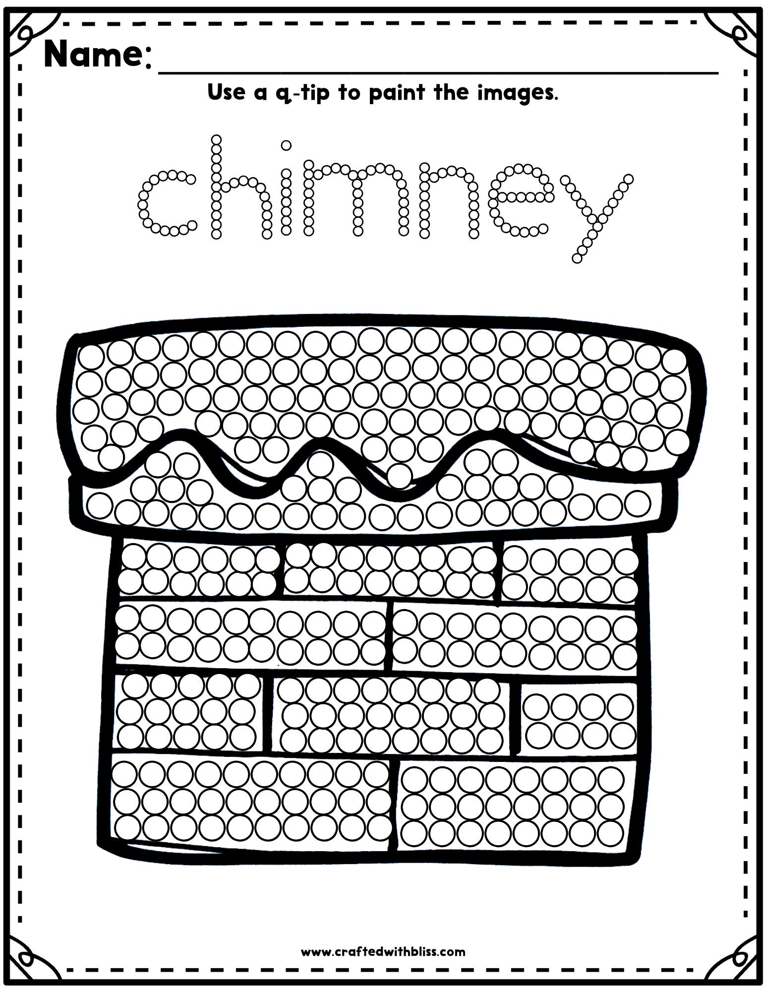 Q-tip Painting Christmas Fine Motor Activity Christmas Craft Dot ...