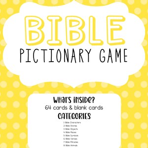 The Ultimate Bible Pictionary Game for Kids - 64 Cards | Ice Breaker ...