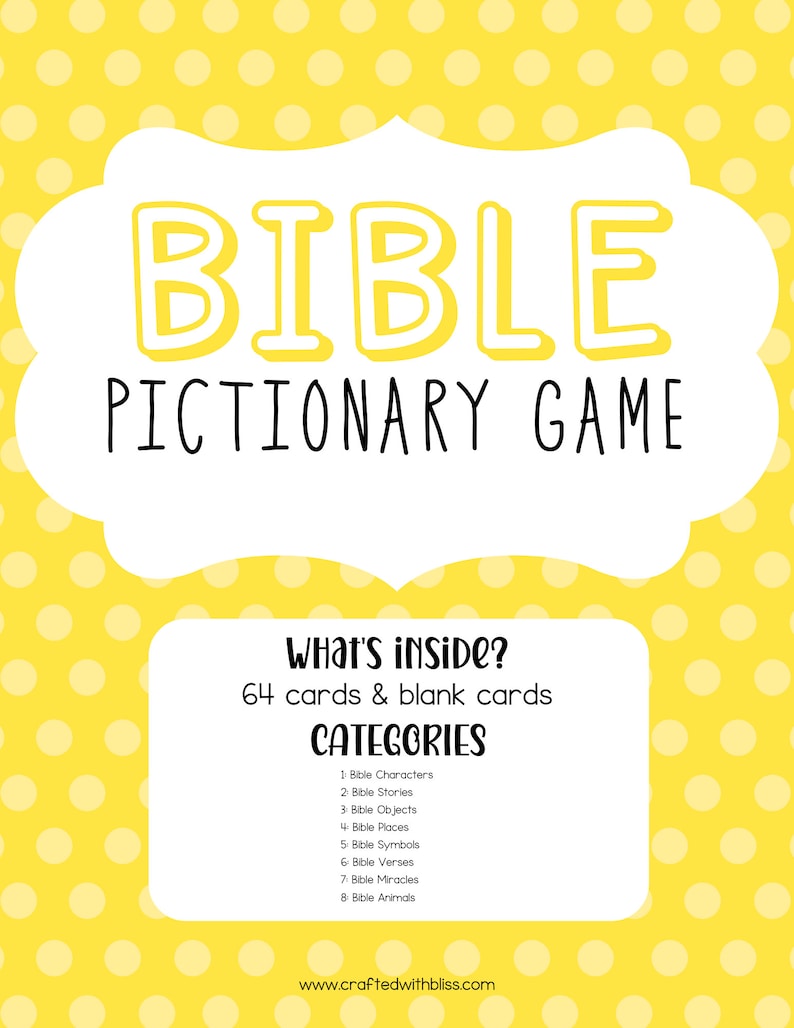 The Ultimate Bible Pictionary Game for Kids - 64 Cards | Ice Breaker ...
