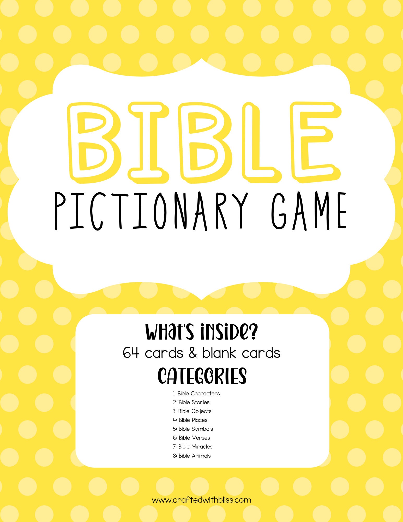 The Ultimate Bible Pictionary Game for Kids - 64 Cards | Ice Breaker ...