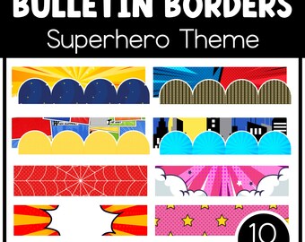 Printable Superhero Bulletin Board Borders, Superhero Classroom Decor ...