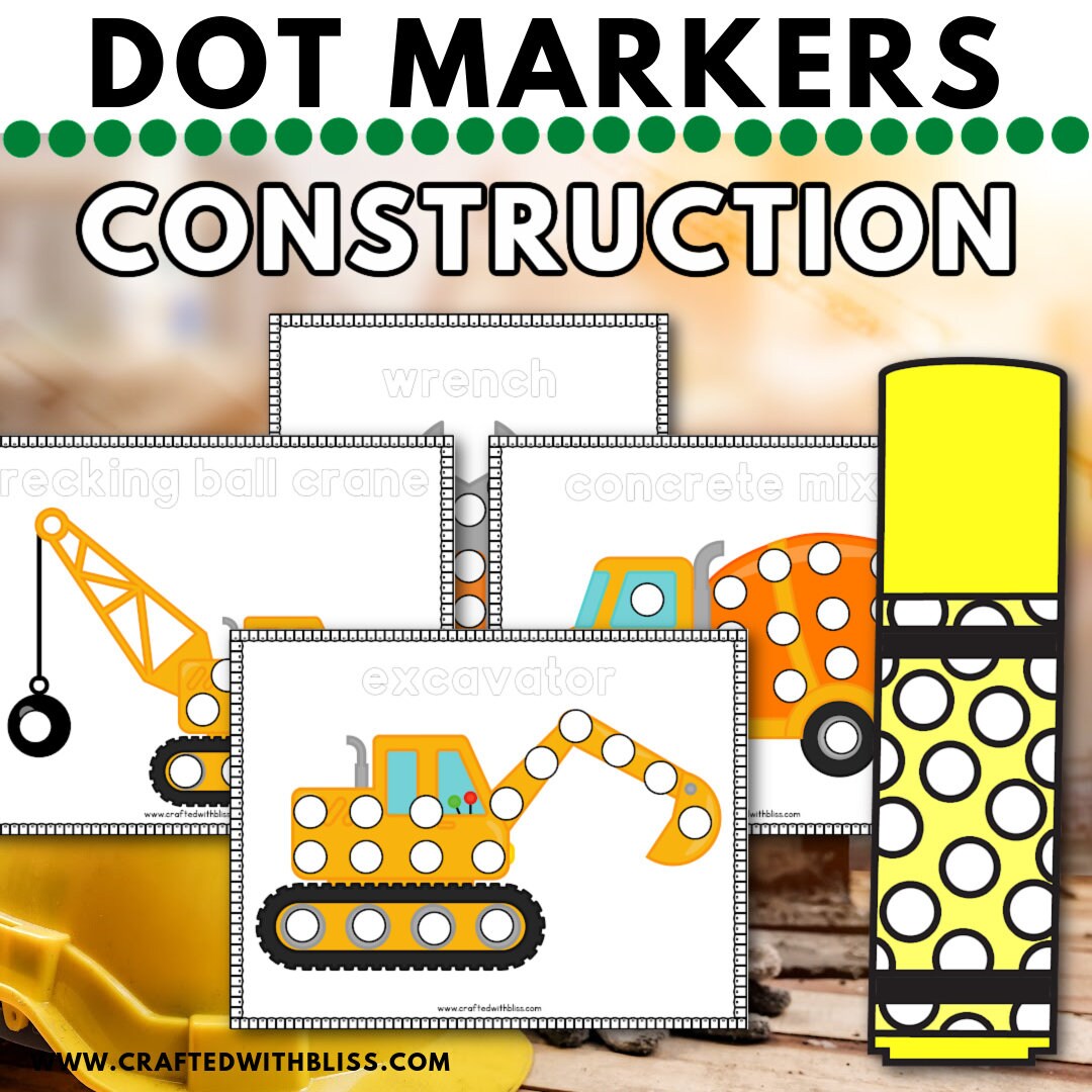 Construction Dot Marker Printable - Etsy