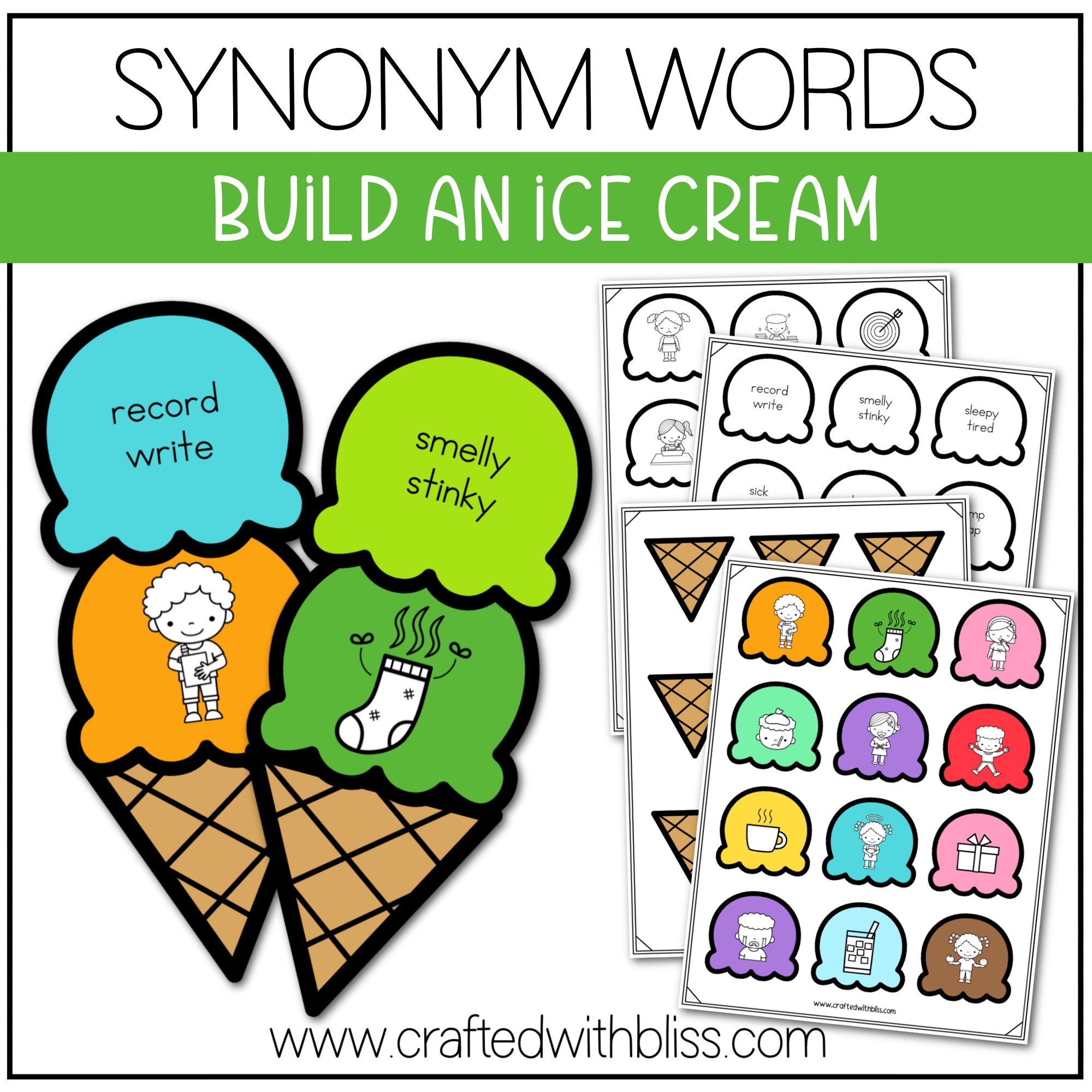 Synonym Words Activities ELA 1st & 2nd Grade Bundle - Etsy