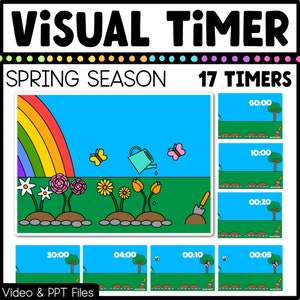 Garden Rainbow Spring Visual Timer Countdown Classroom Management Tool ...