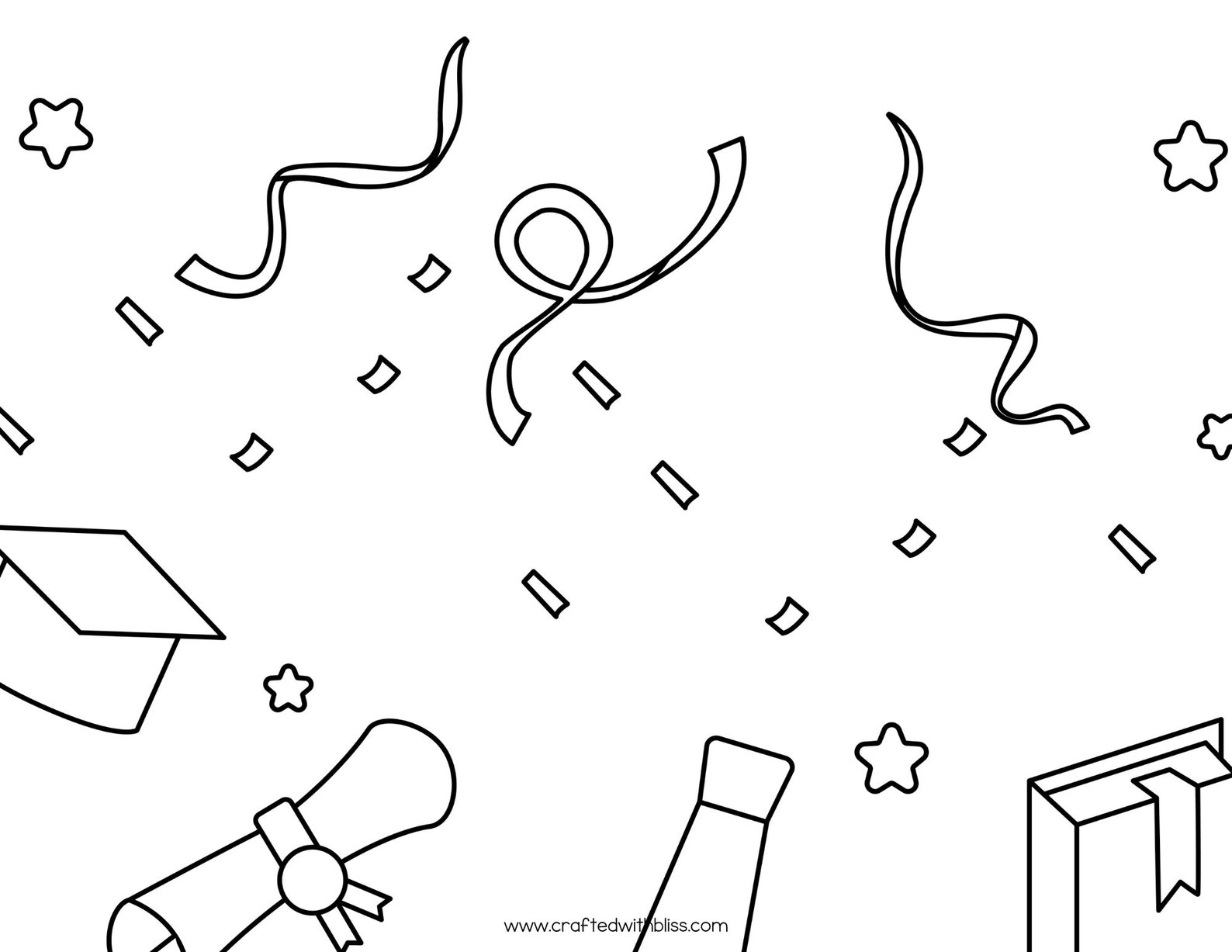 Graduation Coloring Pages for Kids Background Scene End of the Year ...