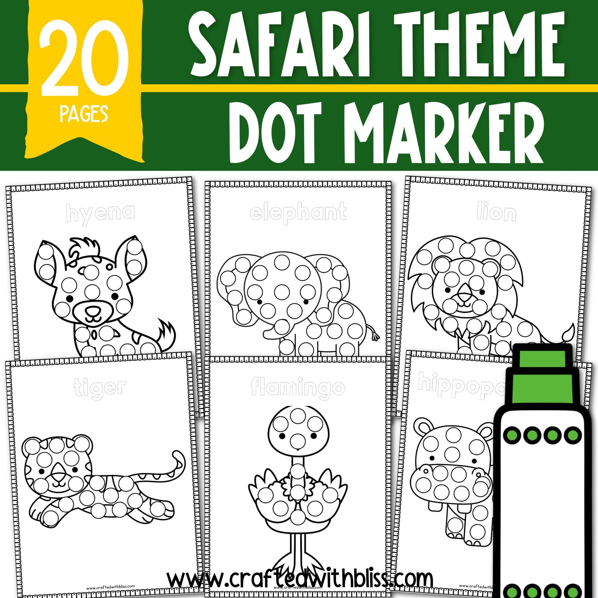 Safari Dot Marker Printable - Etsy