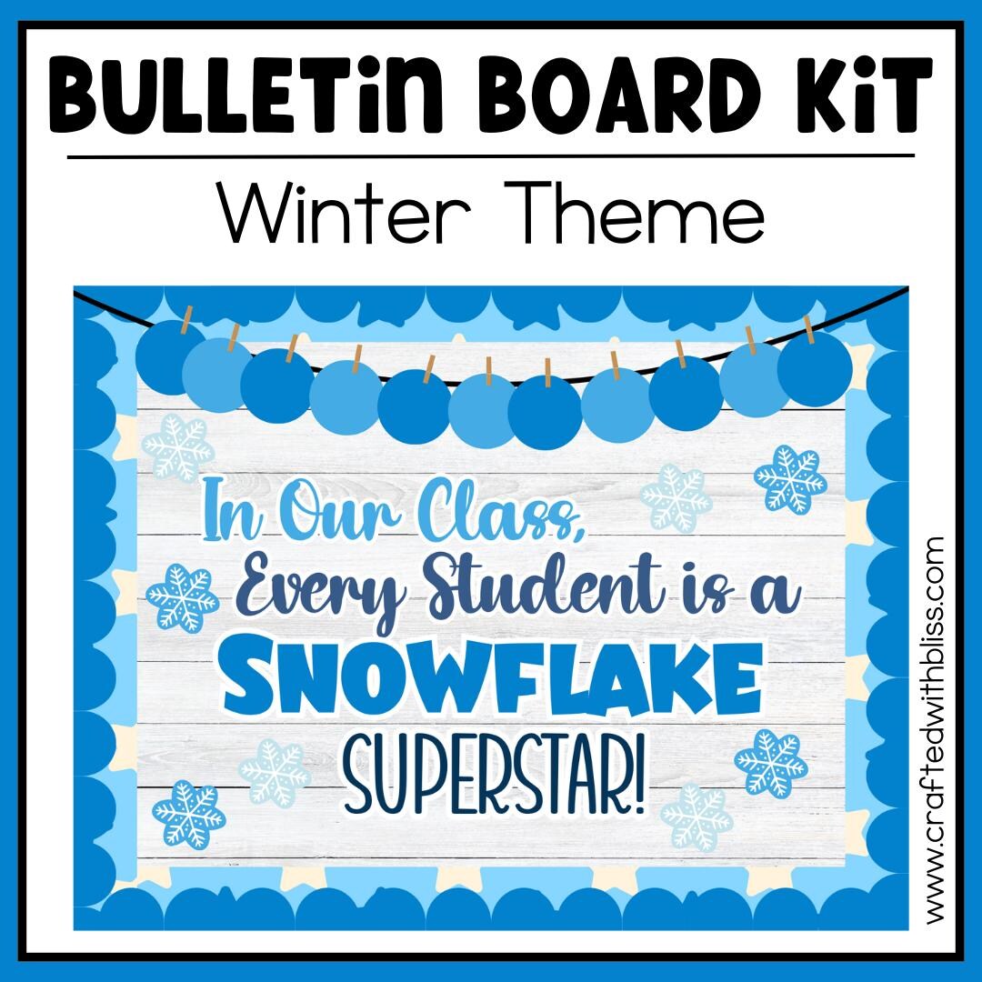 Winter Snowflake Bulletin Board Kit - Etsy