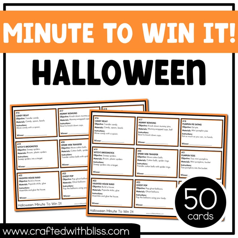 Halloween Party Minute Games Ice Breaker 50 Games for Adult Friends ...