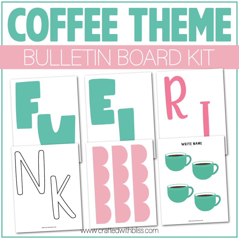 Coffee Theme Bulletin Board Kit - Etsy