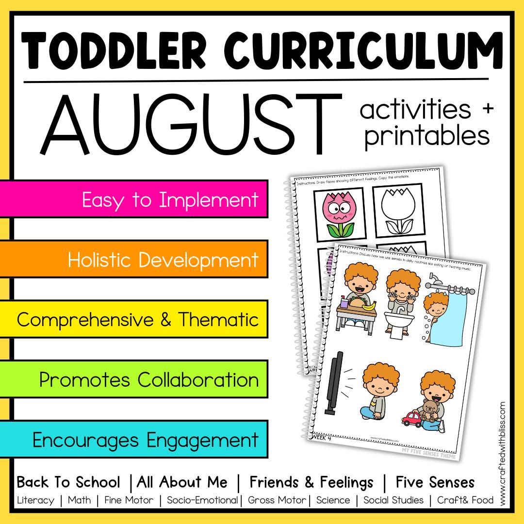 August Toddler Curriculum Activities and Printable 2-3 Yo Homeschool ...