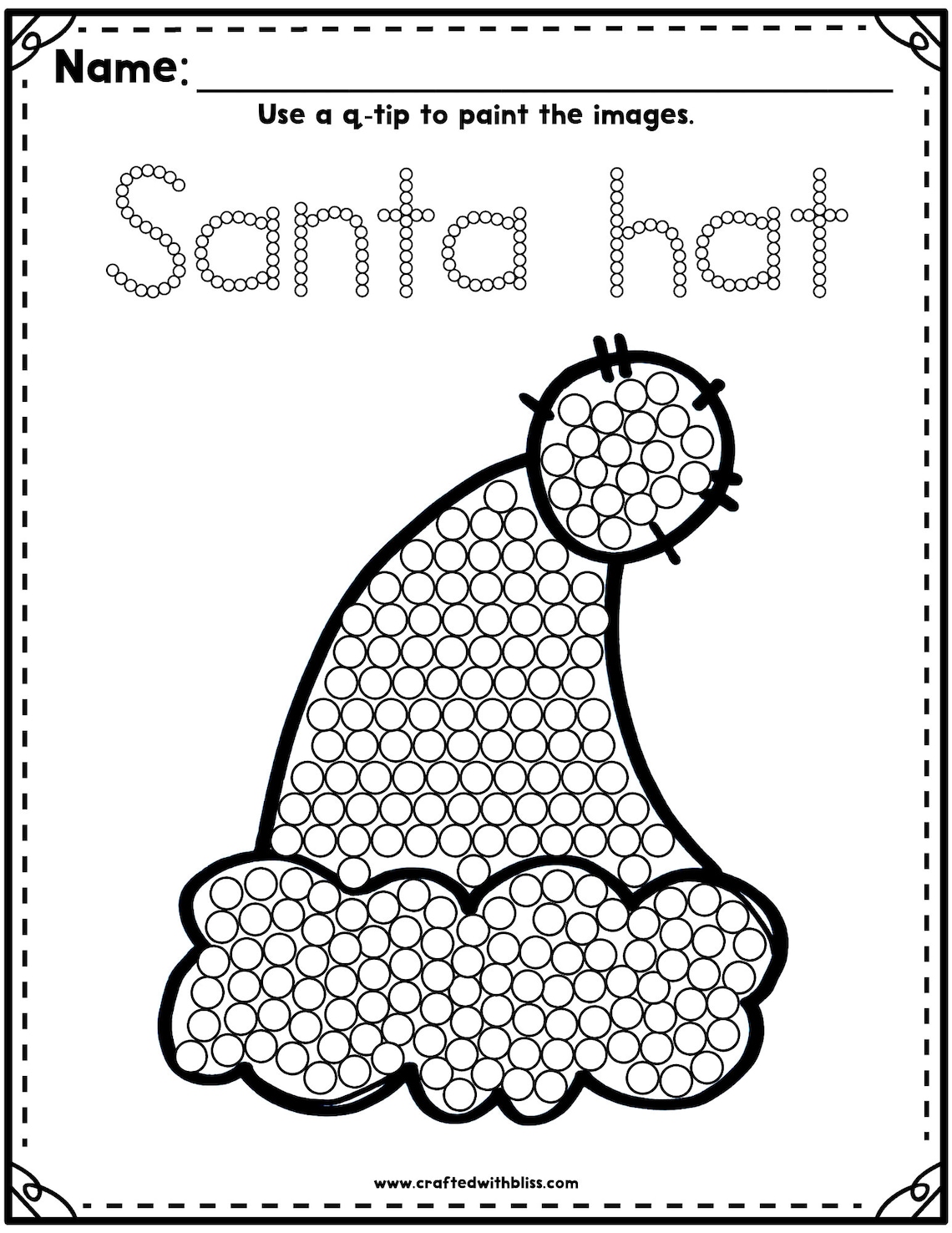 Q-tip Painting Christmas Fine Motor Activity Christmas Craft Dot ...