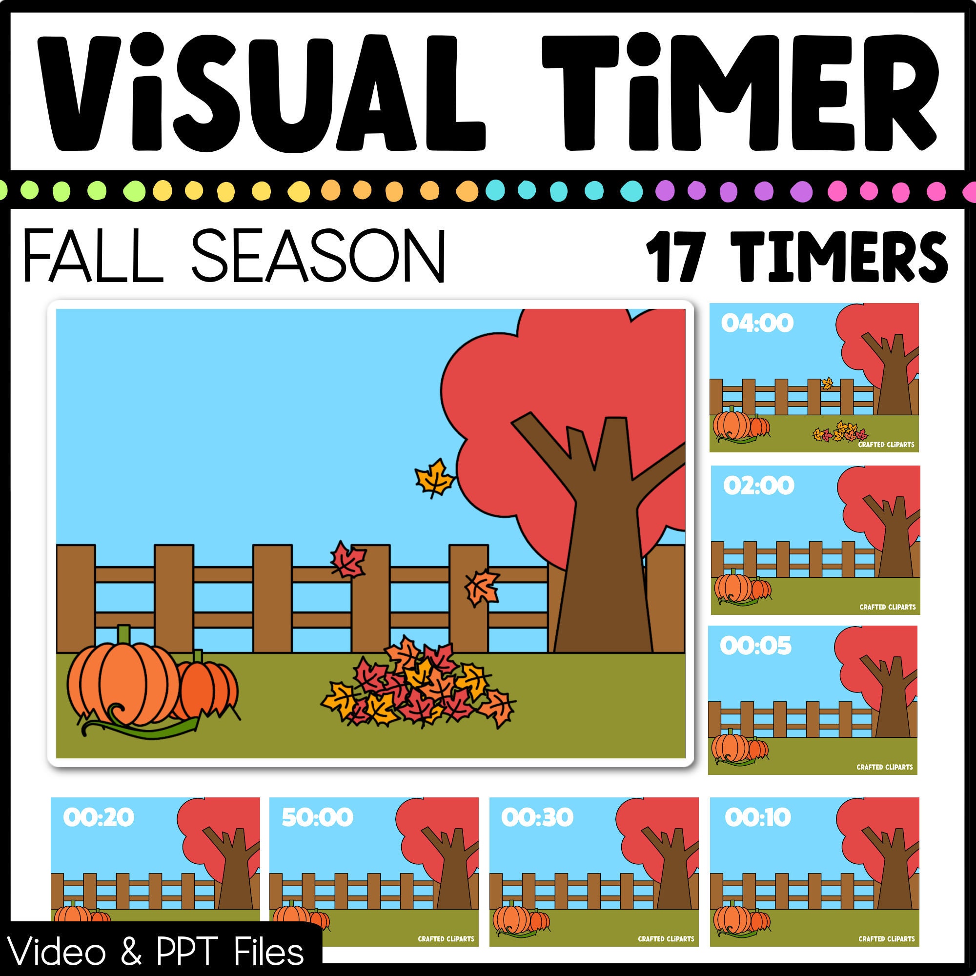 Fall Visual Timer Countdown Classroom Management Tool Transition PPT ...