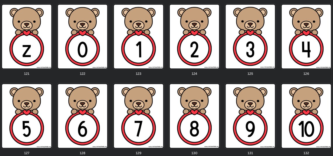 February Teddy Bear Valentine's Day Bulletin Board Letters Numbers ...