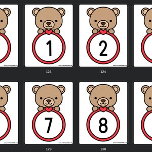 February Teddy Bear Valentine's Day Bulletin Board Letters Numbers ...