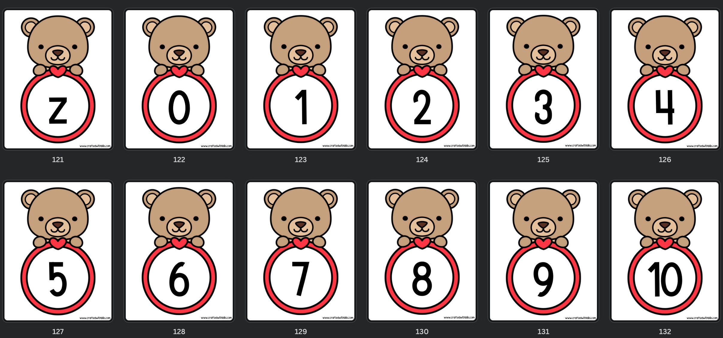 February Teddy Bear Valentine's Day Bulletin Board Letters Numbers ...