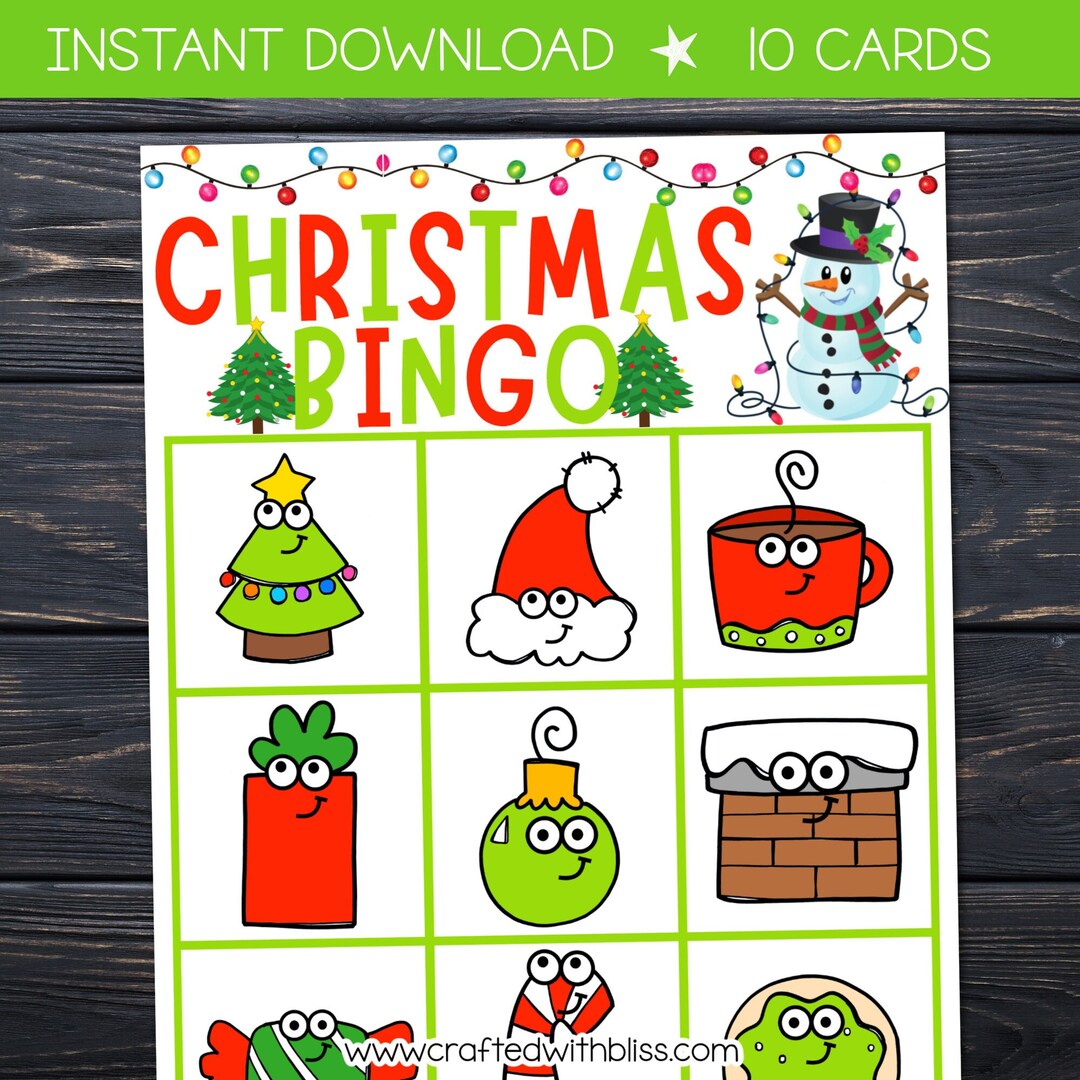10 Christmas BINGO for Preschool-kindergarten - Etsy