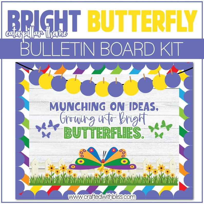 Bright Butterfly Caterpillar Theme Bulletin Board Kit - Etsy